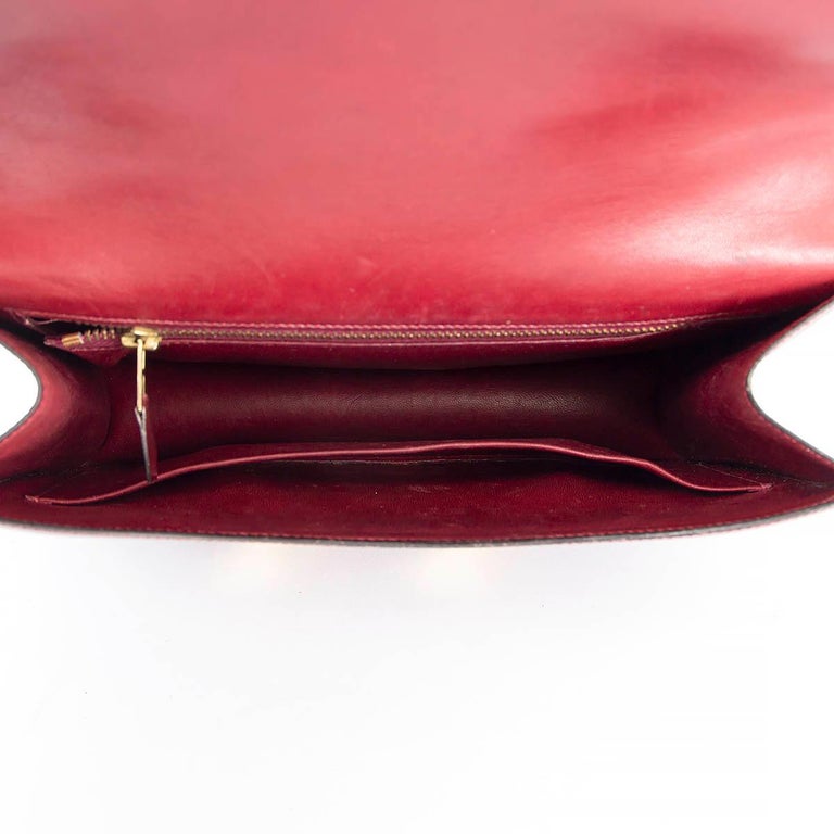 HERMES Rouge H burgundy Box leather CONSTANCE 23 Bag w Gold VINTAGE For ...