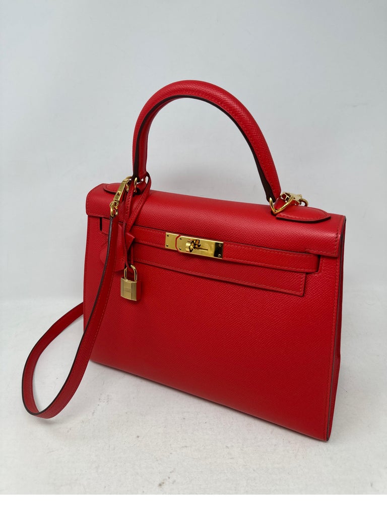 Hermes Rouge Pivoine Red Kelly 28 Bag For Sale at 1stDibs