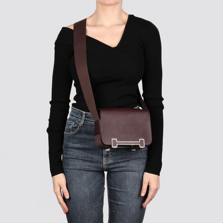 HERMÈS Rouge Sellier Chevre Mysore Leather Geta For Sale at 1stDibs