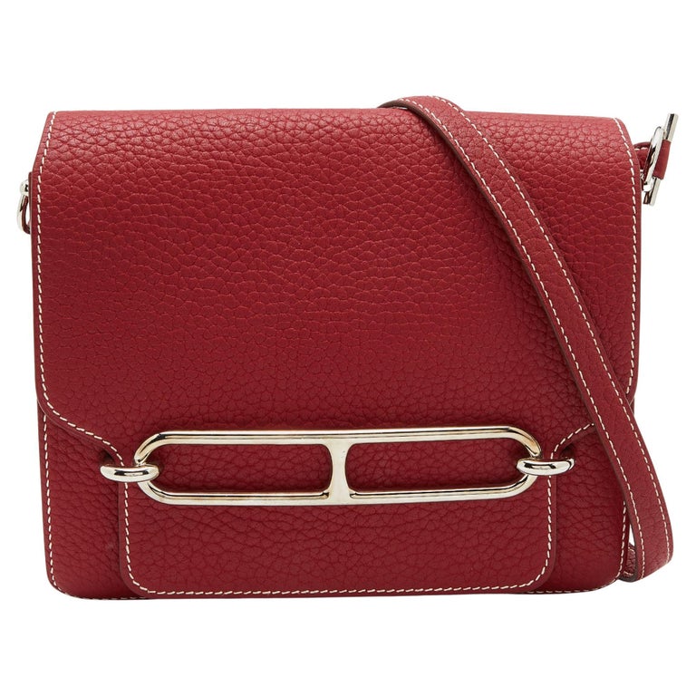 Hermes Rouge Vif Fjord Leather Roulis 23 Handbag For Sale at 1stDibs
