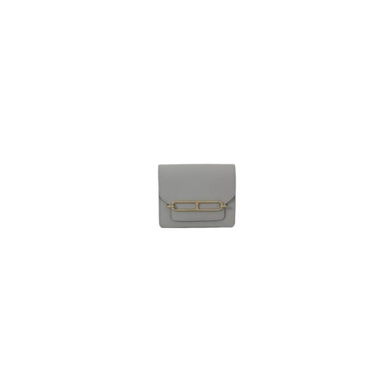 Hermes Roulis Slim Wallet Rose Gold Hardware Gris Perle For Sale at 1stDibs