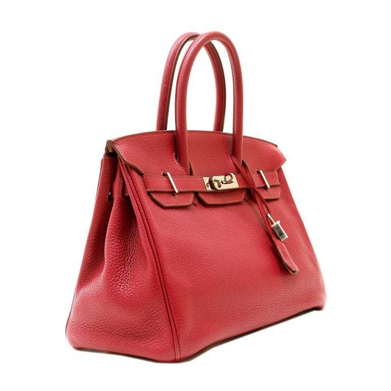 Hermès Ruby Red Togo 30 cm Birkin with Palladium For Sale at 1stDibs
