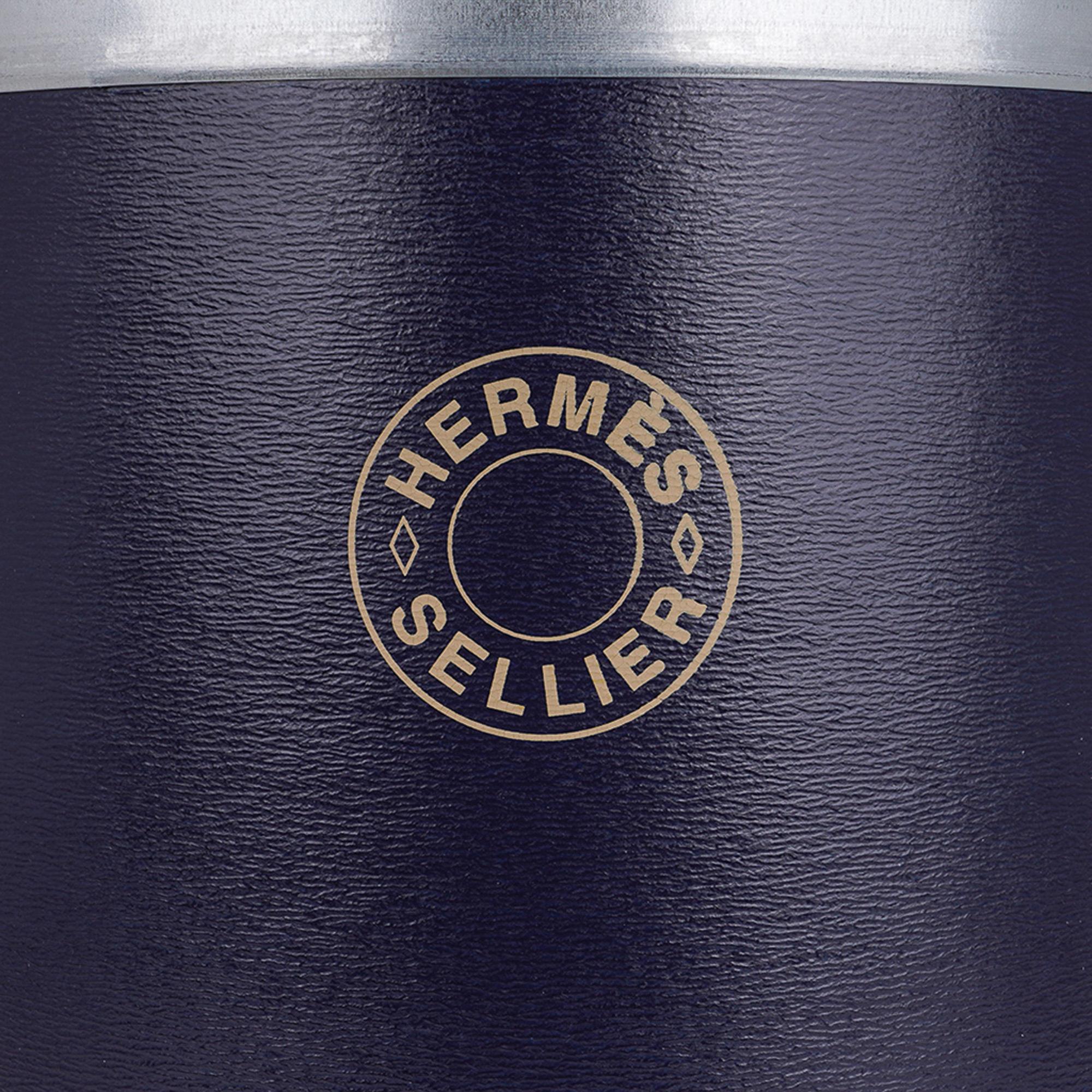 Hermes Saddle Box Blue Recycled Kraft Paper / Leather / Aluminum New at ...