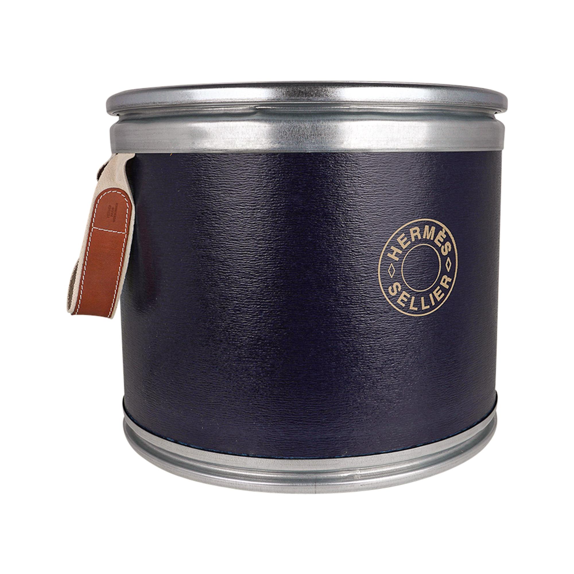 Hermes Saddle Box Blue Recycled Kraft Paper / Leather / Aluminum New at ...