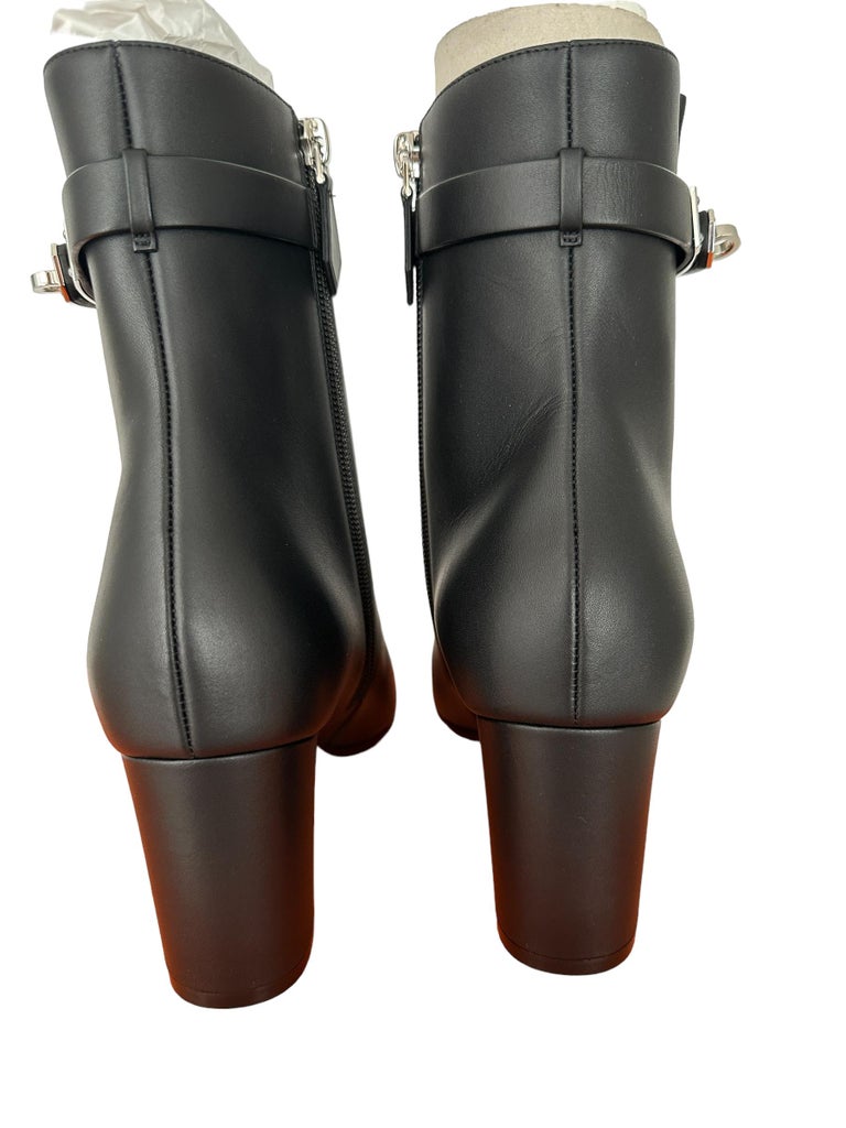 Hermes Saint St Germain Ankle Boot Black 40 Kelly Buckle For Sale at ...
