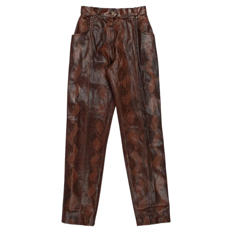 Hermes Sample Python Leather Trousers - Great Gifts Club