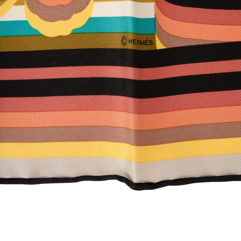 Hermes Scarf Brides de Gala Shadow 45 Beige / Ebene /Jaune / Citron Silk Twill at 1stDibs ...