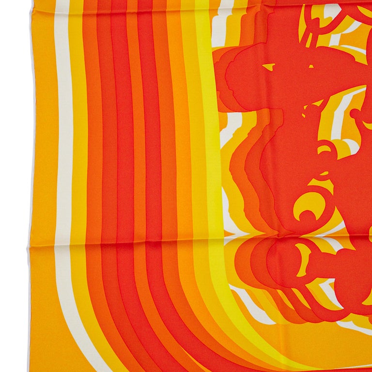 Hermes Scarf Brides de Gala Shadow 90 Soleil / Orange / Jaune / Silk New For Sale at 1stDibs ...