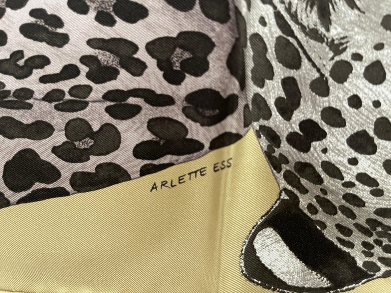 Hermes Scarf Camel Anthracite Black Lazy Leopardesses 90 Color 04 Scarf ...