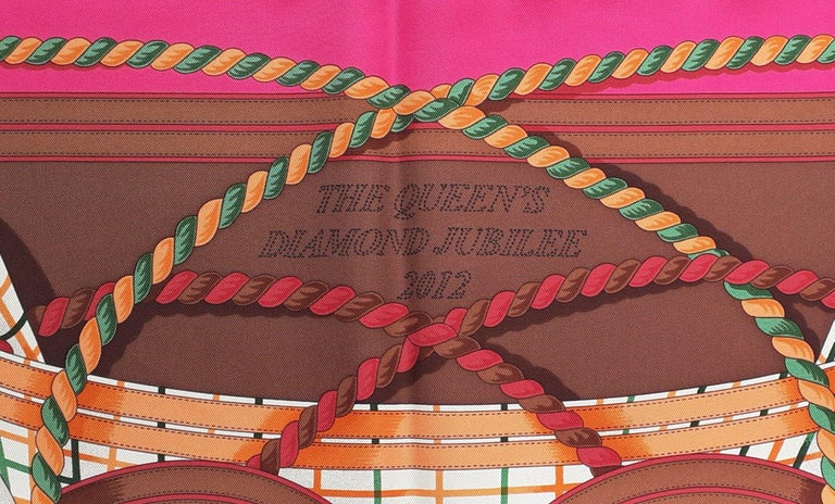 Hermès Scarf Grande Tenue The Queen's Diamond Jubilee 2012 90 cm ...