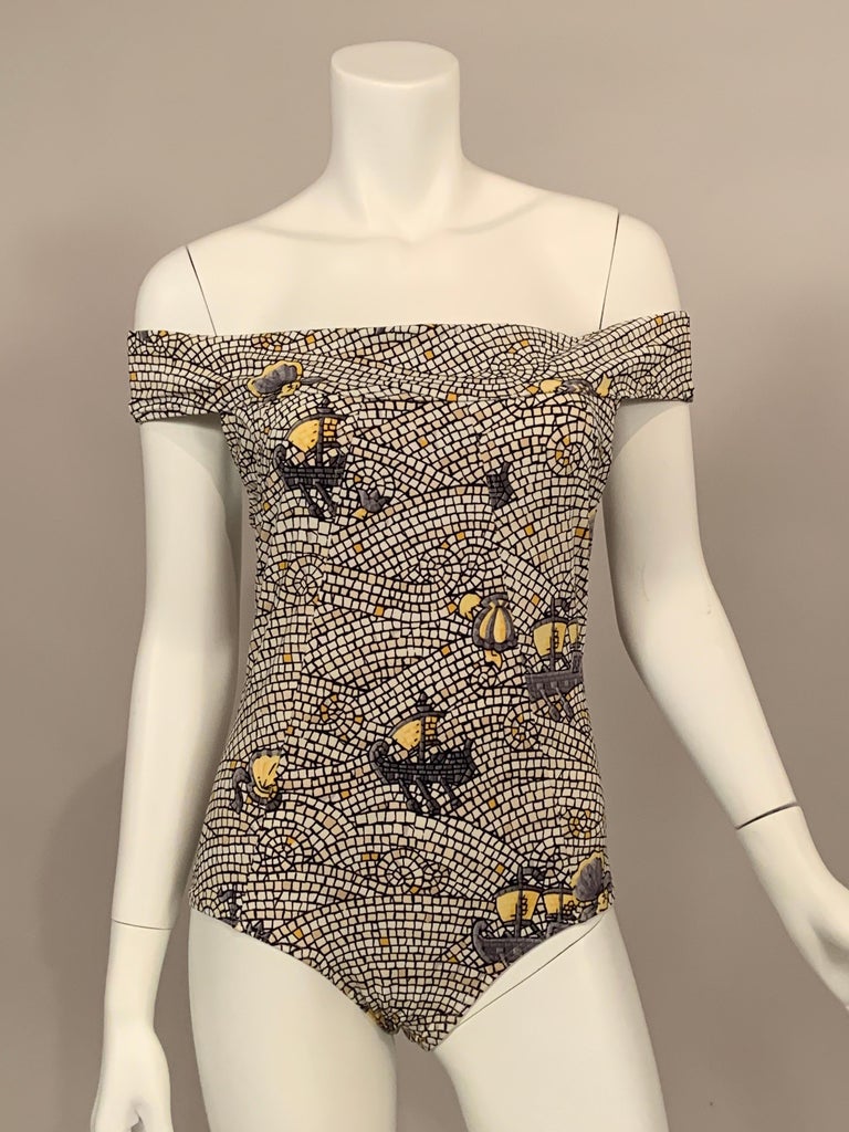 Hermes Scarf Print Bathing Suit and Matching Scarf Print Silk ...