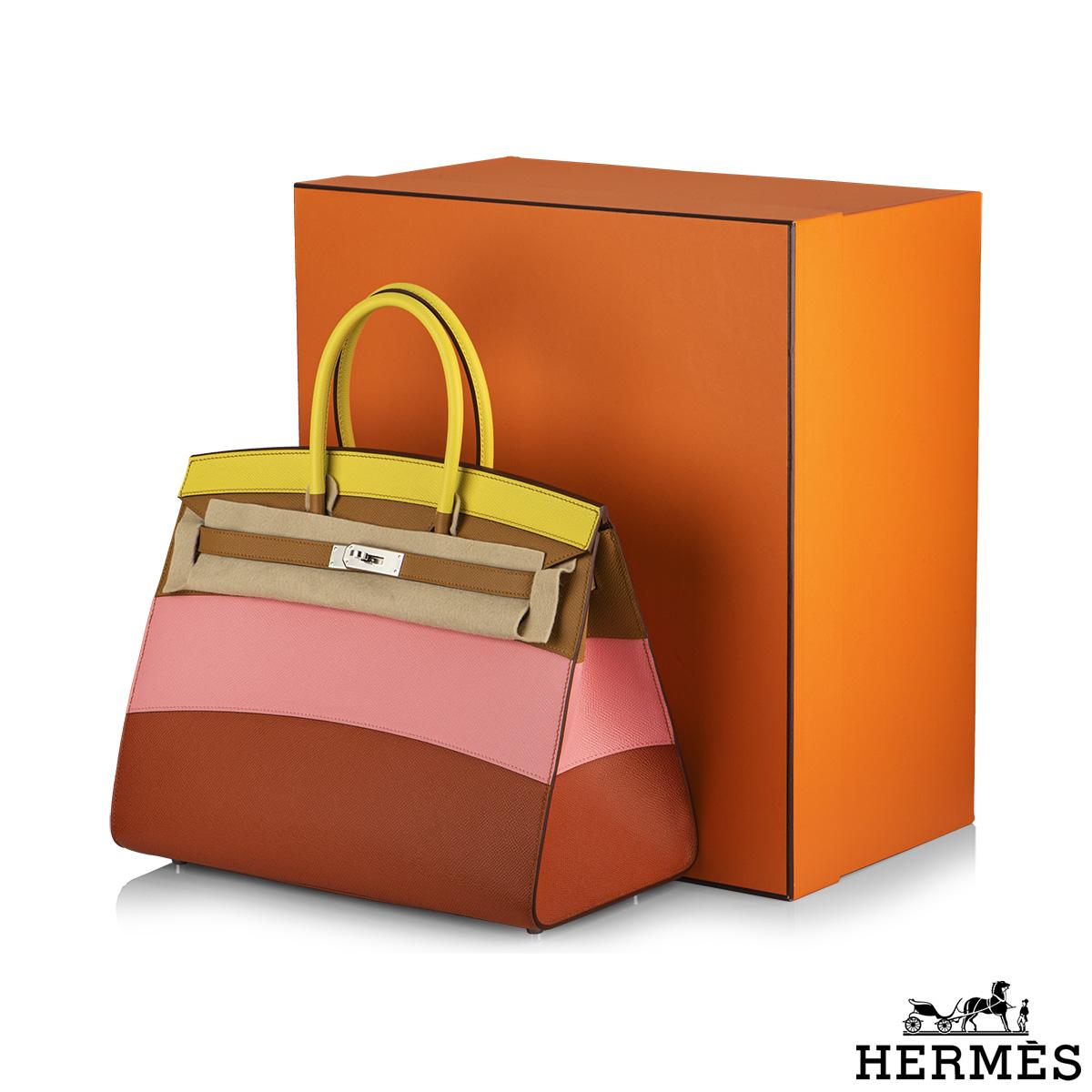Hermès Sellier Birkin 35 Rainbow Sunrise Epsom PHW at 1stDibs | birkin ...