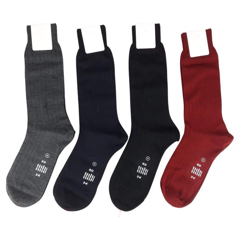 Hermes Set of 4 pairs of short socks with "H" embroidery Size 11 EU: 41 ...