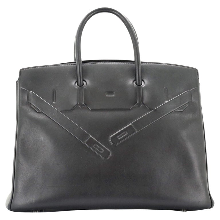 Hermes Shadow Birkin Bag Noir Swift 35 For Sale at 1stDibs