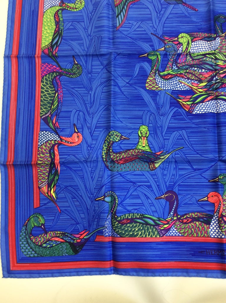 Hermes Silk Duck Print Scarf For Sale at 1stDibs | hermes duck scarf