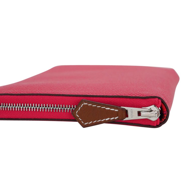 Hermes Silk' In Classique Long Rose Extreme / Rose Mexico Wallet Epsom ...