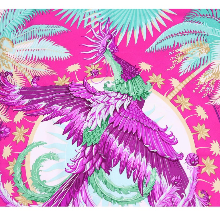 Hermes Silk Mythiques Pheonix Print Scarf/90cm For Sale at 1stDibs
