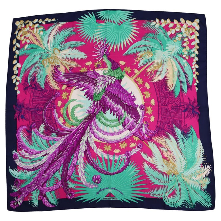Hermes Silk Mythiques Pheonix Print Scarf/90cm For Sale at 1stDibs