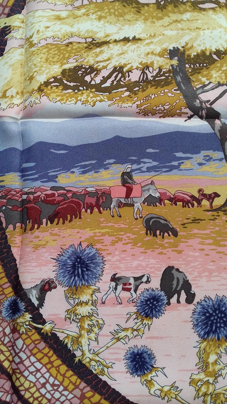 Hermès Silk Scarf Sous Le Cèdre Dimitri Rybaltchenko Mosaic Pink 90 cm ...