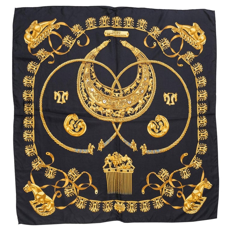 Hermes Silk Seibu 50EME Anniversaire Summer Neckerchief at 1stDibs