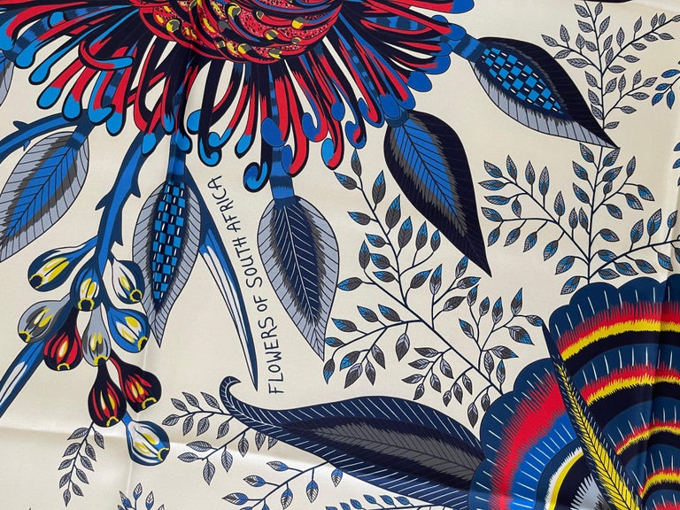 Hermes Silk Shawl Scarf Flowers of South Africa Large 55 For Sale at ...