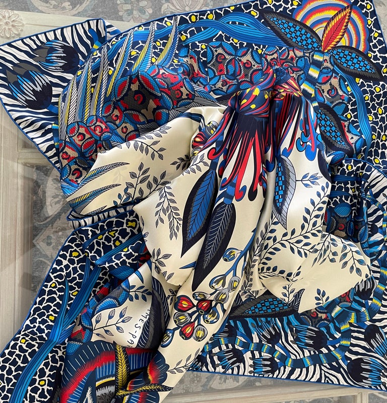 Hermes Silk Shawl Scarf Flowers of South Africa Large 55 For Sale at ...