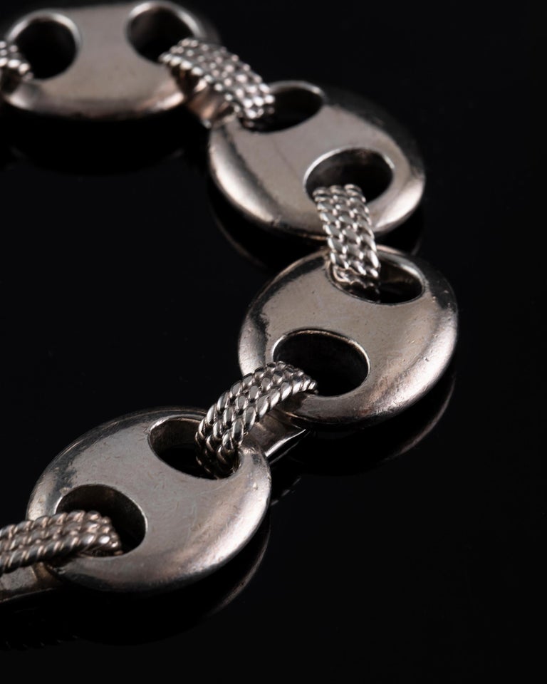 Hermès Silver Bracelet "Chaine Grain De Cafe" For Sale at 1stDibs