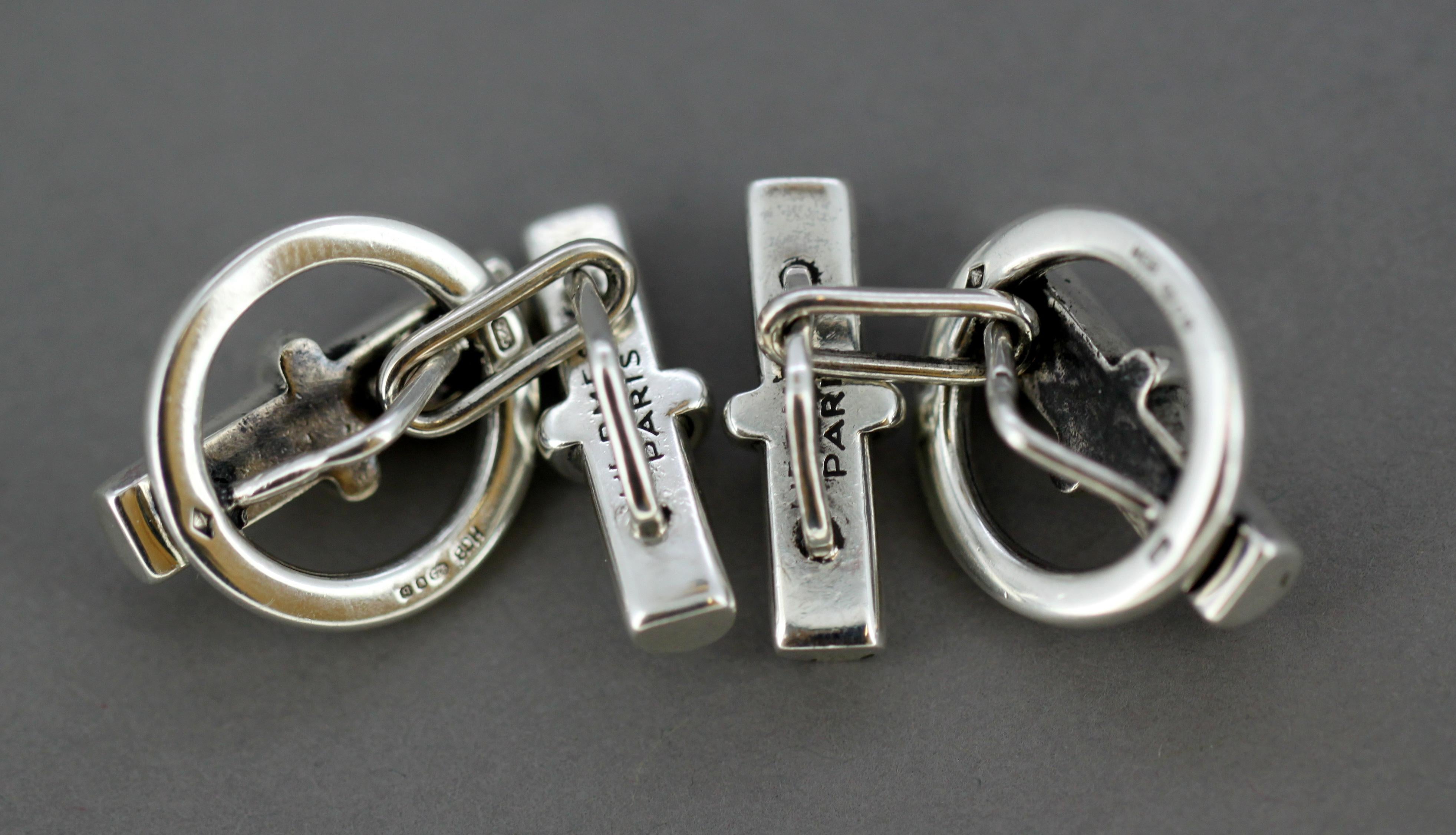 Hermes Silver Cufflinks, Made in London, 2001 at 1stDibs | hermes cufflinks, cufflinks hermes ...