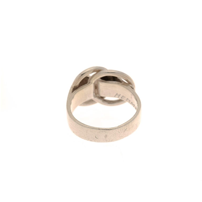 Hermes Silver Deux Anneaux Ring with silver-tone hardware, High Polish ...