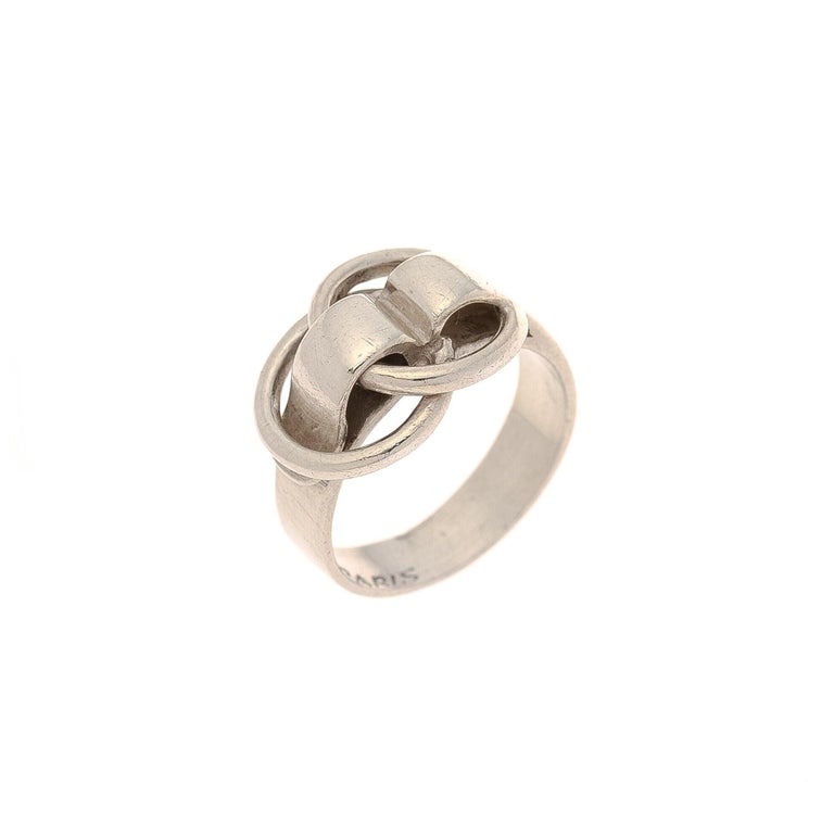 Hermes Silver Deux Anneaux Ring with silver-tone hardware, High Polish ...