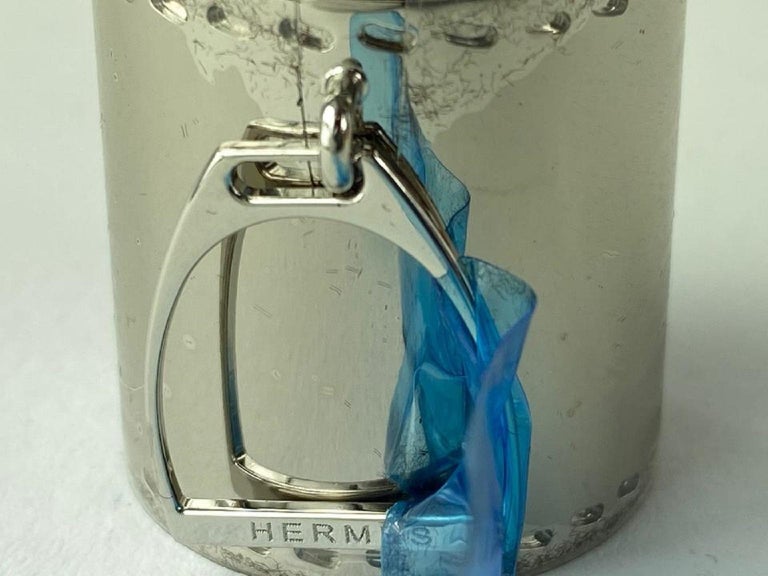 Hermès Silver Stirrup Motif Horsebit Scarf Ring Stole Shawl 42HERL1125 ...