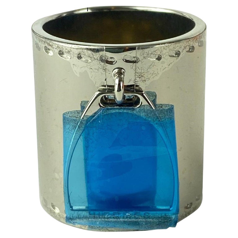 Hermès Silver Stirrup Motif Horsebit Scarf Ring Stole Shawl 42HERL1125 ...