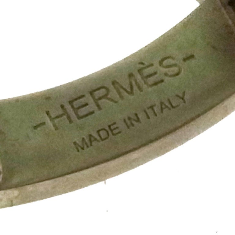 Hermes Silver Tone 'H' Logo Men's Women's Lapel Pin Suit Brooch in Box ...