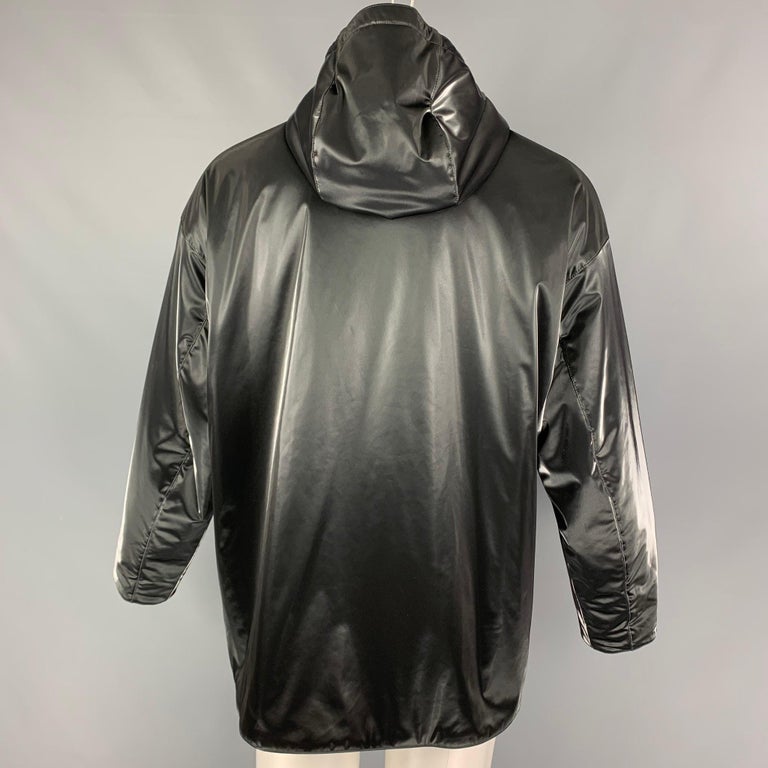HERMES Size 40 Charcoal Reflective Tech 2H Hooded Jacket For Sale at ...