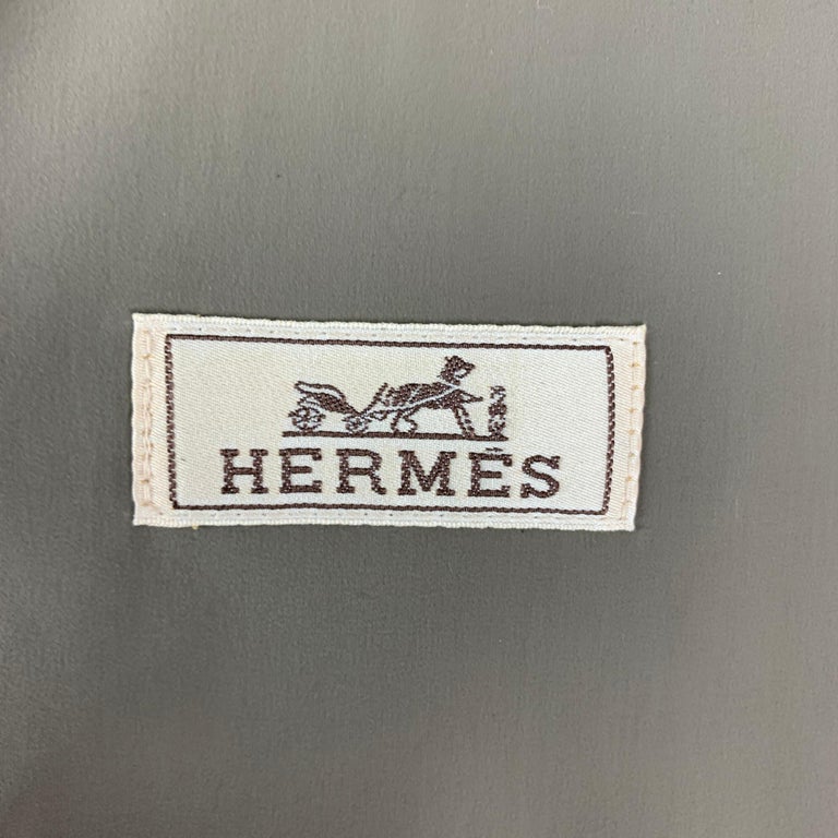 HERMES Size 40 Charcoal Reflective Tech 2H Hooded Jacket For Sale at ...