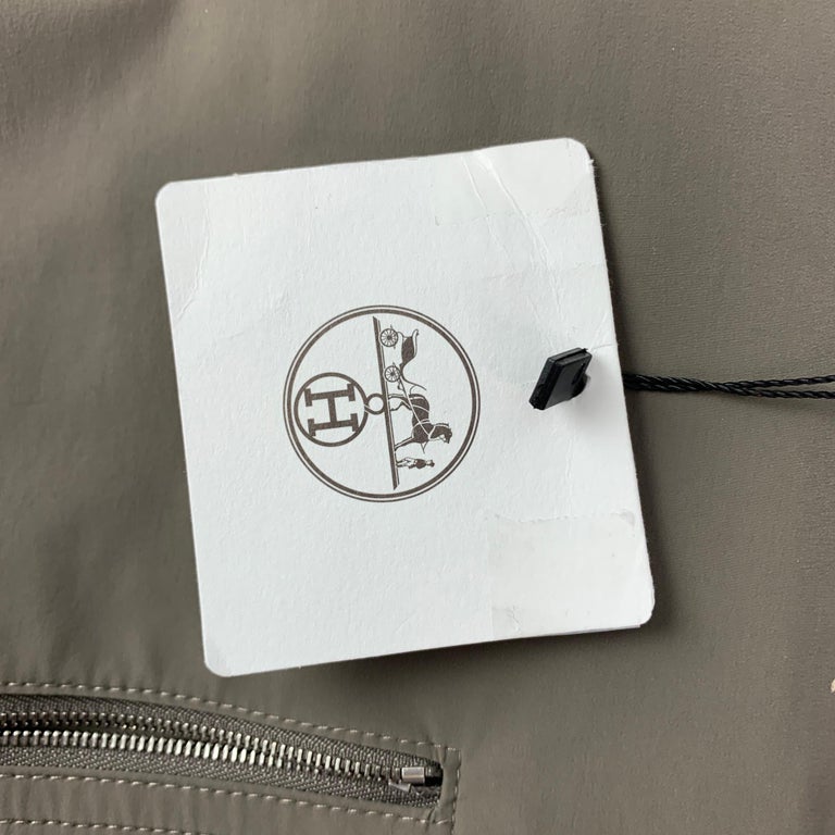 HERMES Size 40 Charcoal Reflective Tech 2H Hooded Jacket For Sale at ...