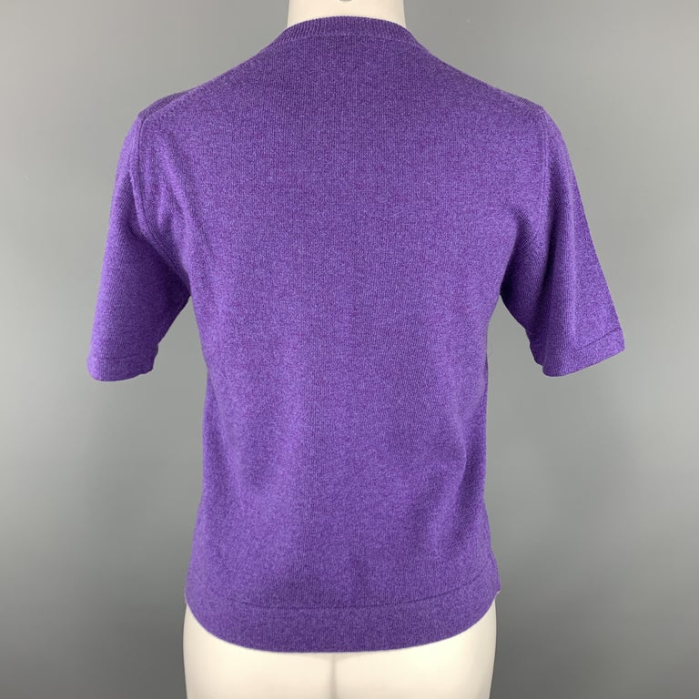 HERMES Size M Purple Cashmere / Viscose Pullover Sweater at 1stDibs