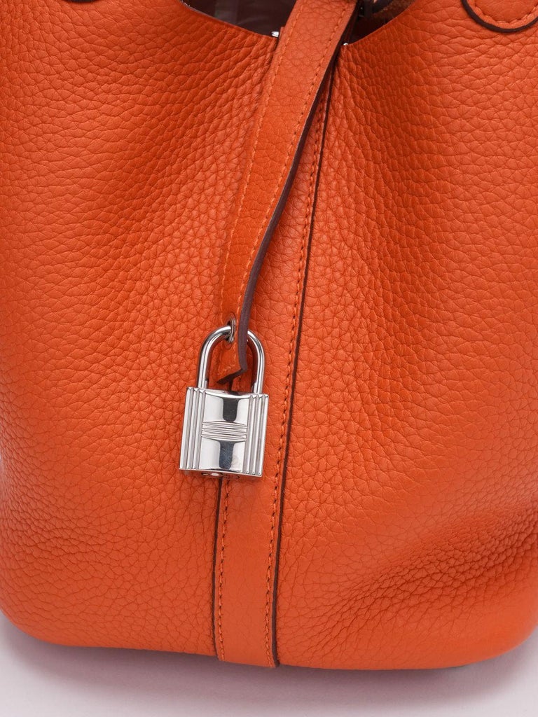 Hermès SM Orange Picotin Lock Handbag For Sale at 1stDibs