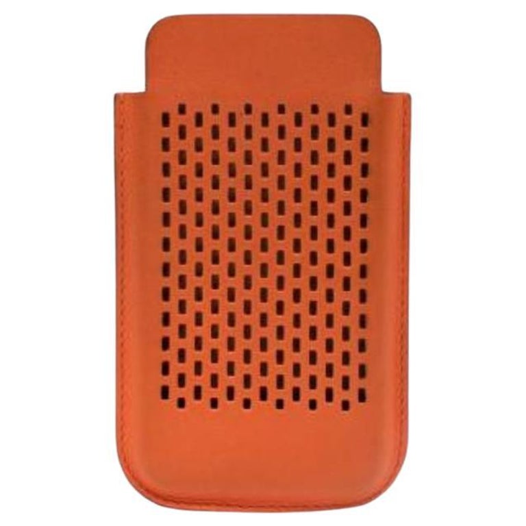 Hermes Small Orange Swift Leather Tech Case For Sale at 1stDibs