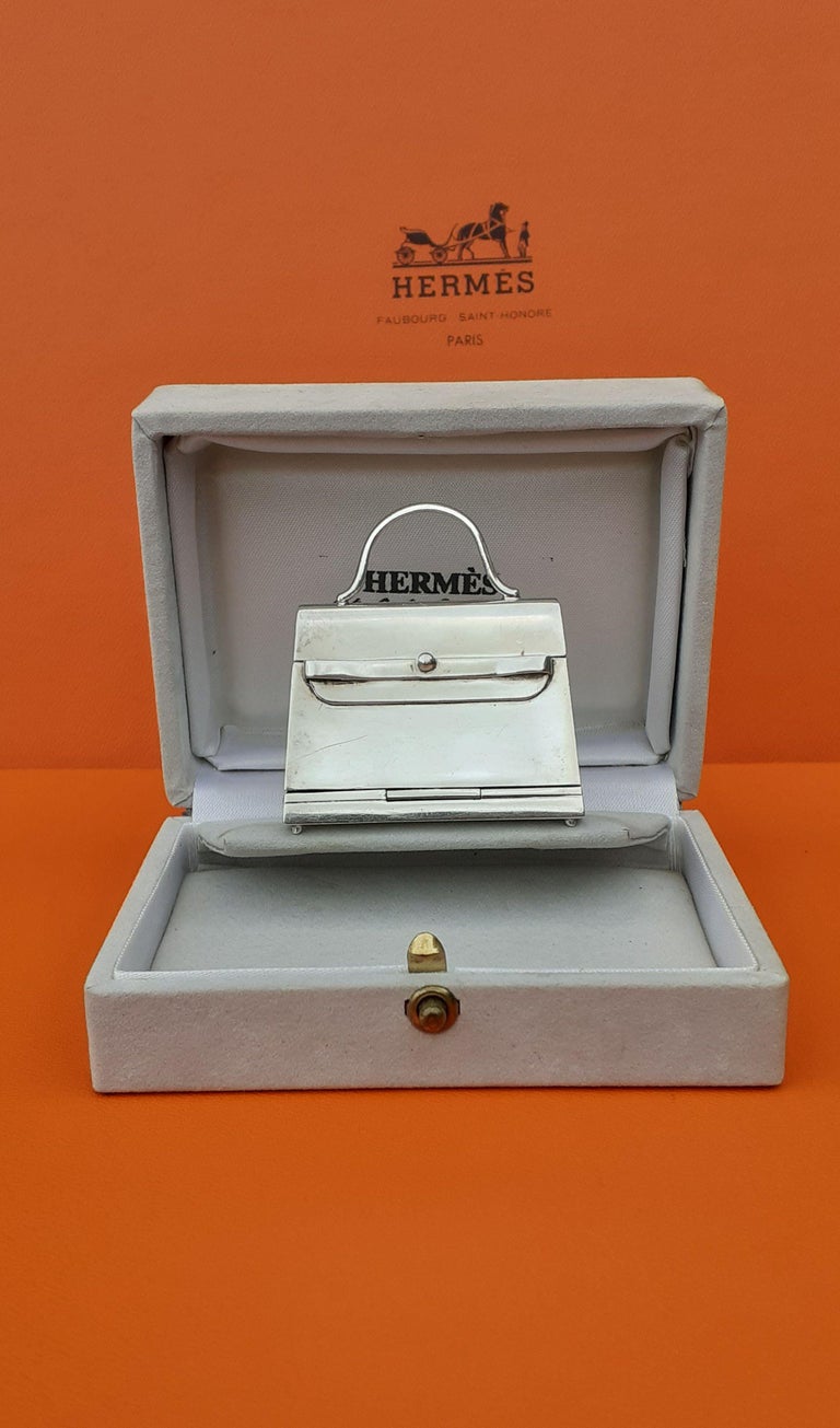Hermès Smallest Mini Kelly Bag Ever Pill or Photo Box Sterling Silver ...
