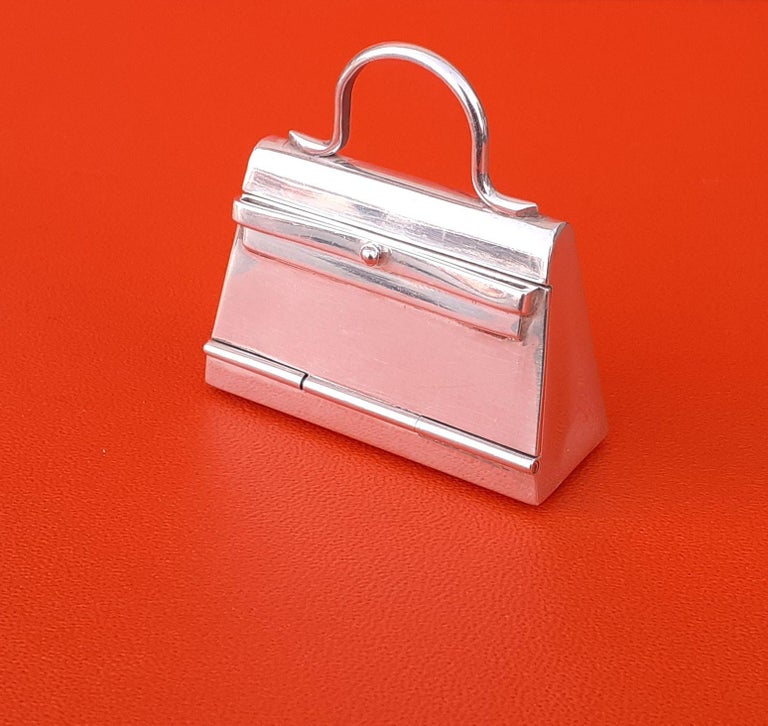 Hermès Smallest Mini Kelly Bag Ever Pill or Photo Box Sterling Silver ...
