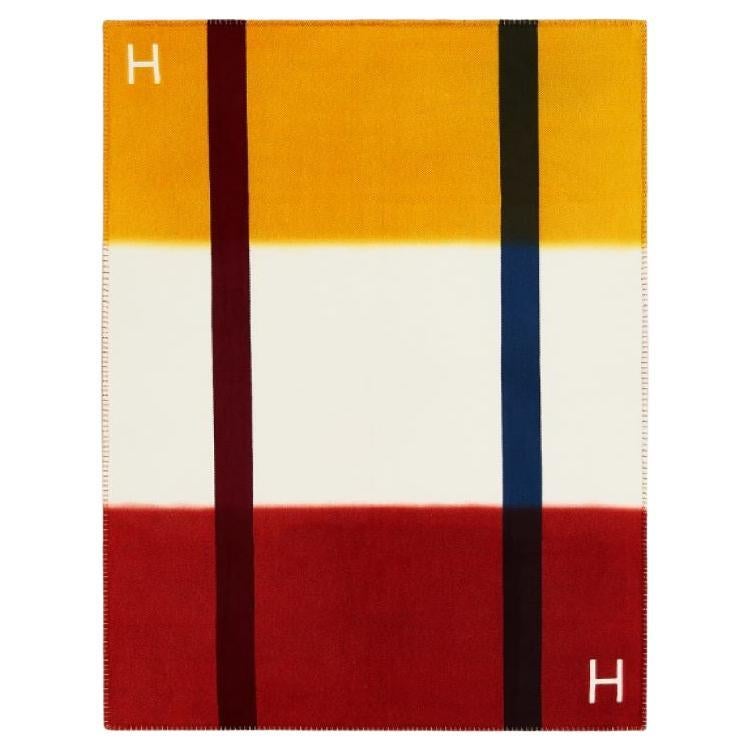 Hermes Blanket Avalon III Signature H Camel and Ecru Throw at 1stDibs ...