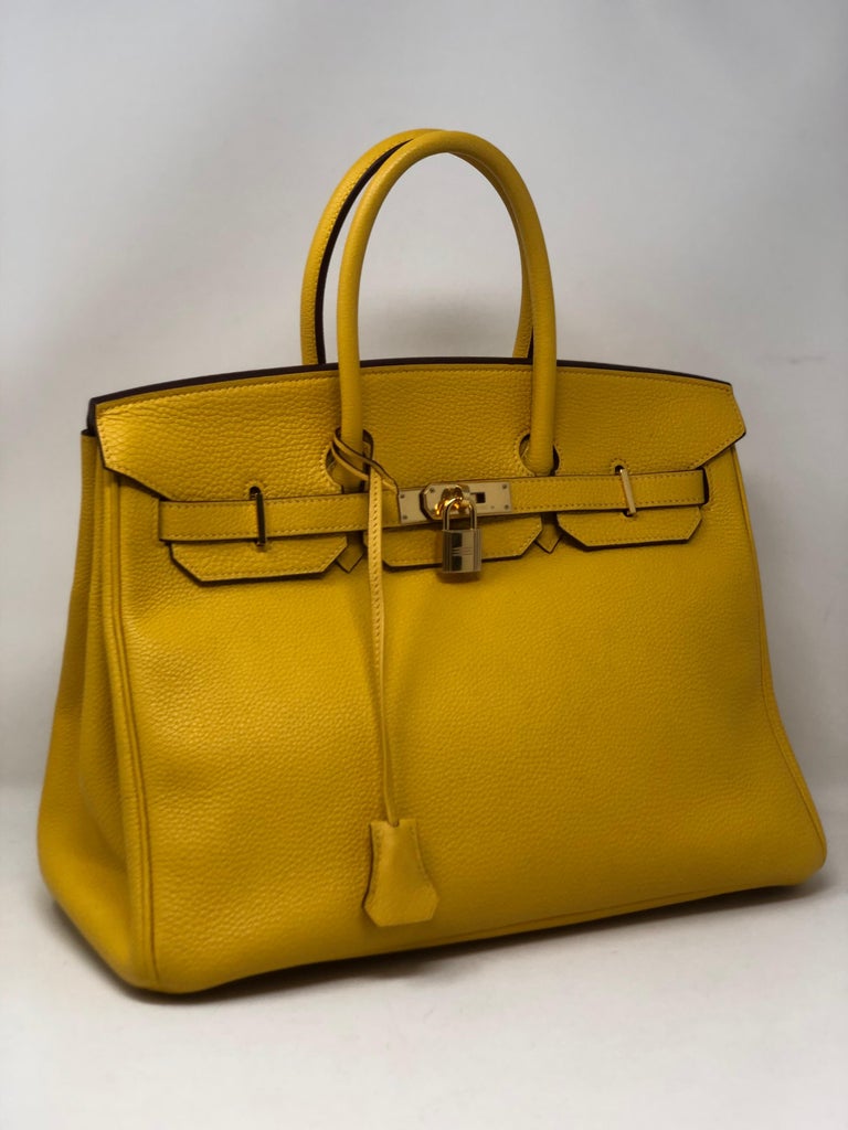 Hermes Soleil Yellow Birkin 35 Bag at 1stDibs