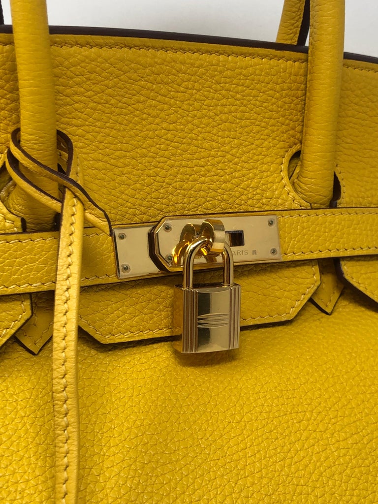 Hermes Soleil Yellow Birkin 35 Bag at 1stDibs