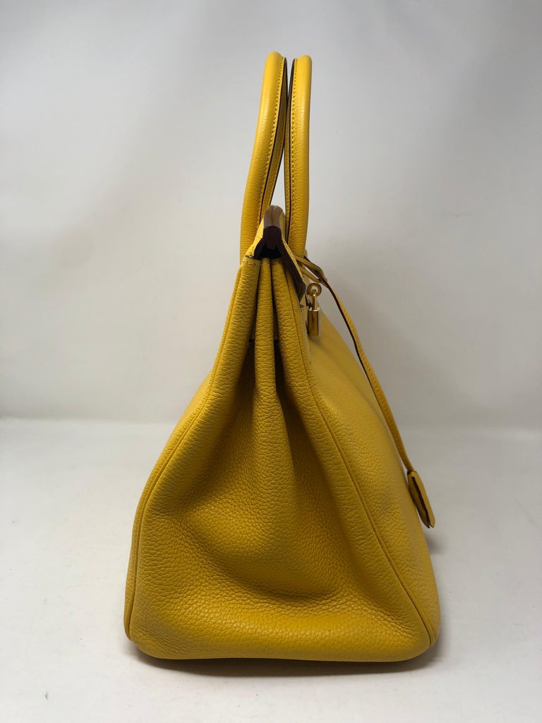 Hermes Soleil Yellow Birkin 35 Bag at 1stDibs