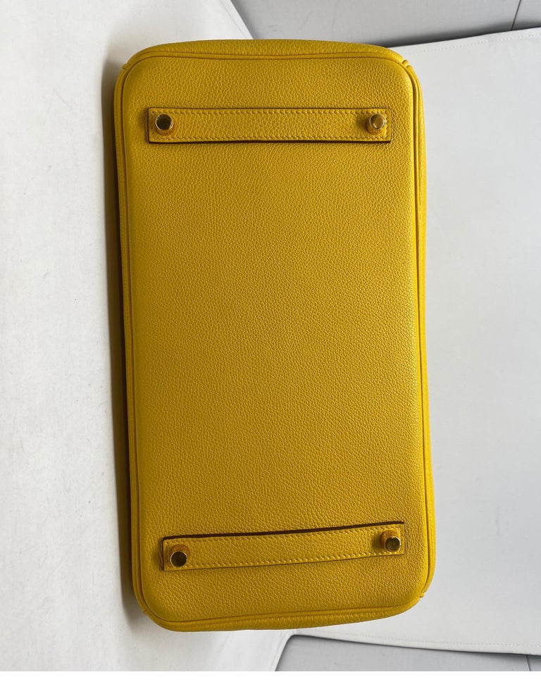 Hermes Soleil Yellow Birkin 35 Bag at 1stDibs