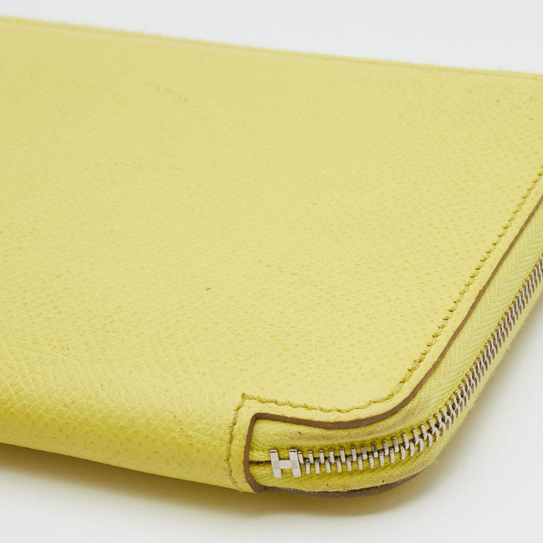 Hermes Soufre Epsom Leather Silk'In Classic Long Wallet For Sale at 1stDibs