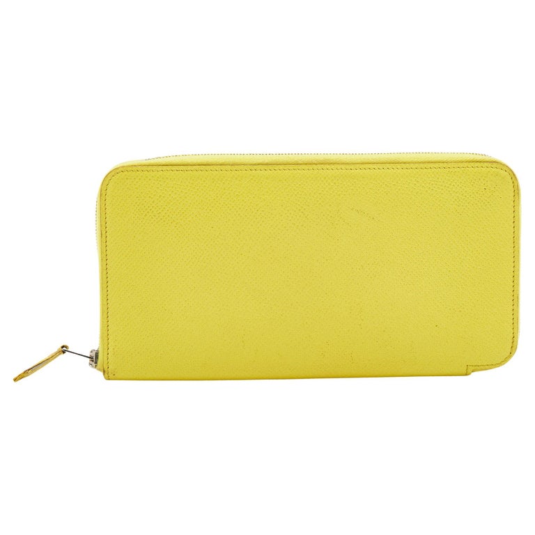 Hermes Soufre Epsom Leather Silk'In Classic Long Wallet For Sale at 1stDibs
