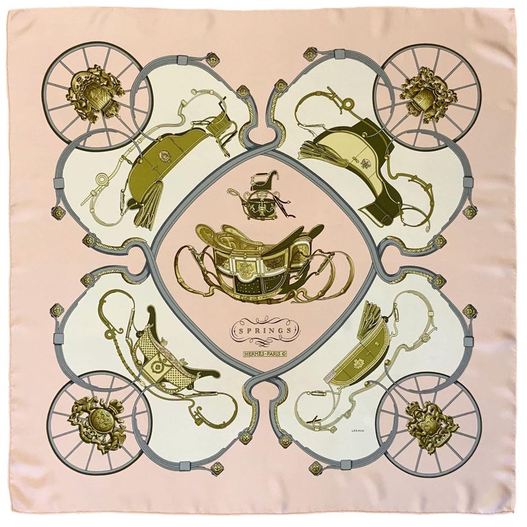 Hermès Springs Pink Silk Scarf at 1stDibs