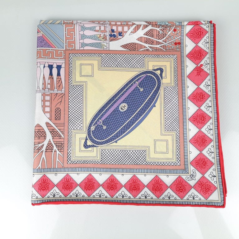 Hermes Square 90 Objects of Curiosities Pink / Bluish Gray / Multicolor ...